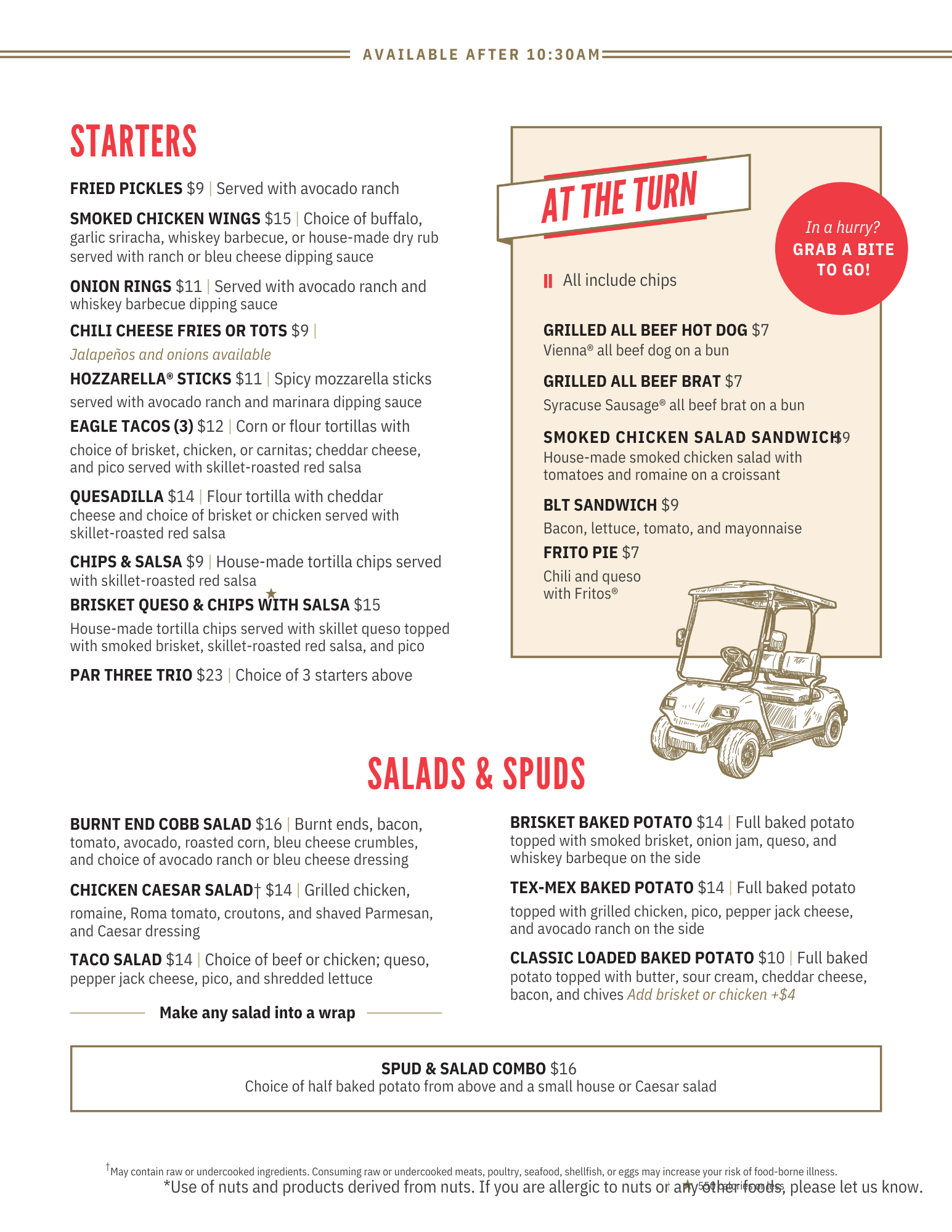 Smokin Oak Menu - The Golf Club at Champions Circle